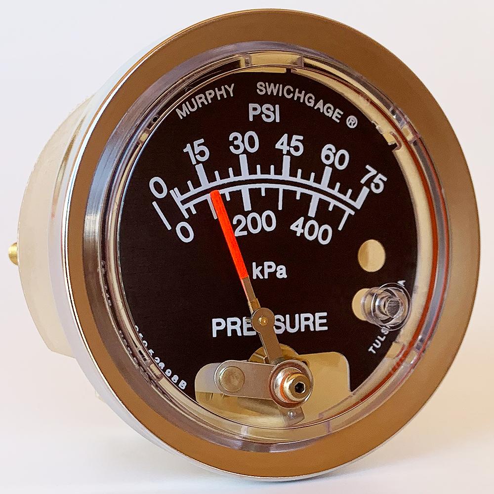 A25P-75 (05704336) 2.5" Pressure Swichgage® with Polycarbonate Case