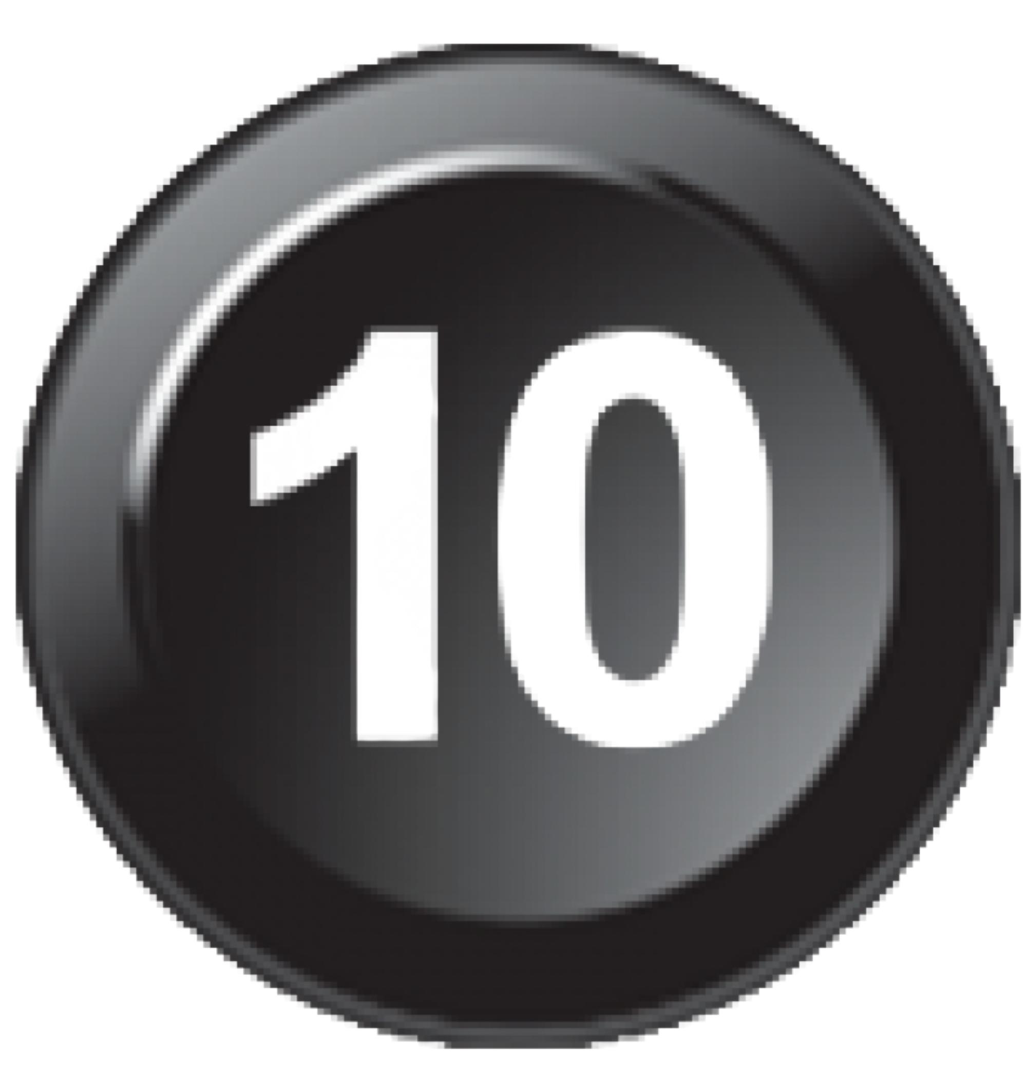 Blink-Plastic Insert, 15mm, Numeral 10 (91Z6382-B979)